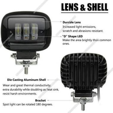 3 LED Square Fog Lamp Light (Pack of 2) | MotorbikeCustoms | Check Now!