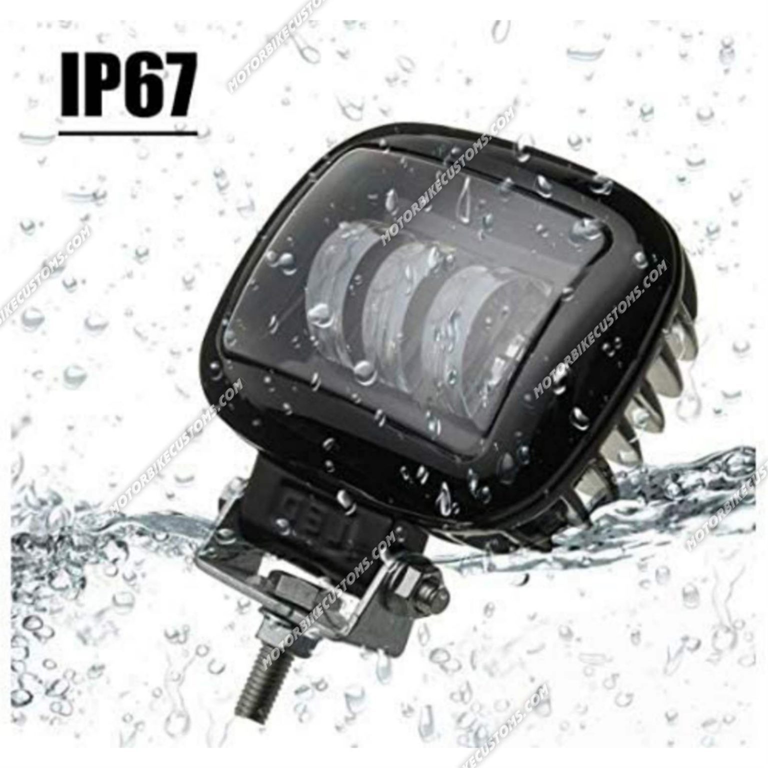 3 LED Square Fog Lamp Light (Pack of 2) | MotorbikeCustoms | Check Now!