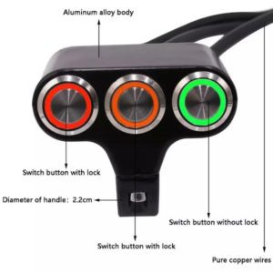 CNC | Three Button Motorcycle Switch Module (Universal) | MotorbikeCustoms