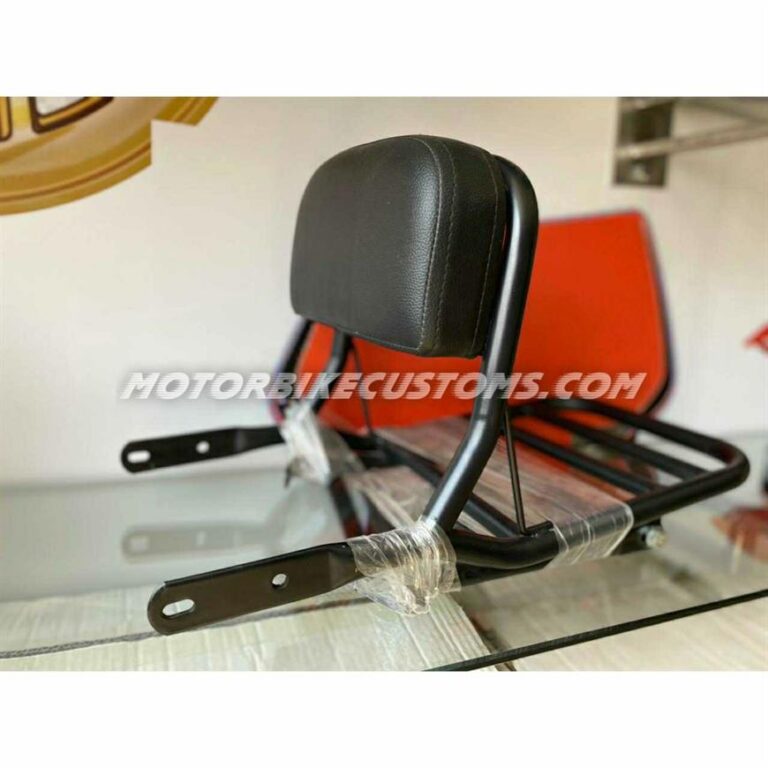 Pipe Backrest with Carrier For Bullet | MotorbikeCustoms | Check Now!