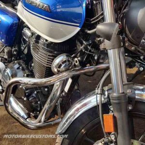 Premium Backrest with Carrier for Honda H'ness CB350 | MotorbikeCustoms