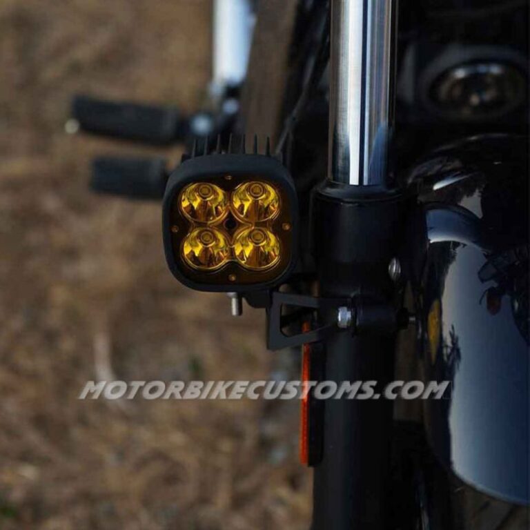 Meteor 350 fork fog light clamps | MotorbikeCustoms