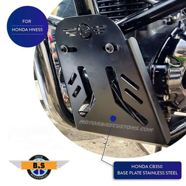 Premium Backrest with Carrier for Honda H'ness CB350 | MotorbikeCustoms
