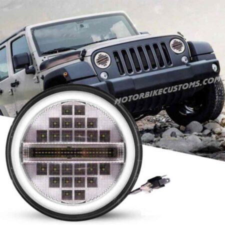 7 Inch Square Cut LED Headlight | MotorbikeCustoms | Check Now!