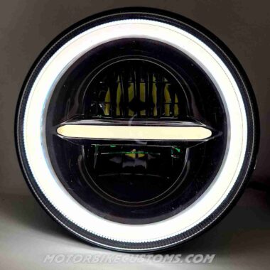 HJG Skull LED Headlight With DRL (90-110Watts) | MotorbikeCustoms ...