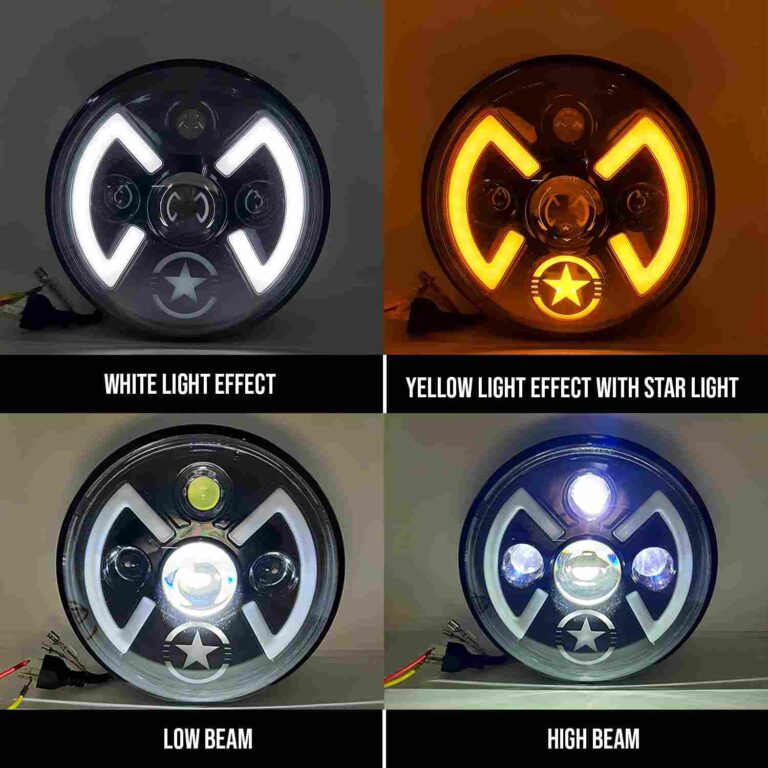 HJG Single Star Half Cut Headlight (90-110Watts) | MotorbikeCustoms ...