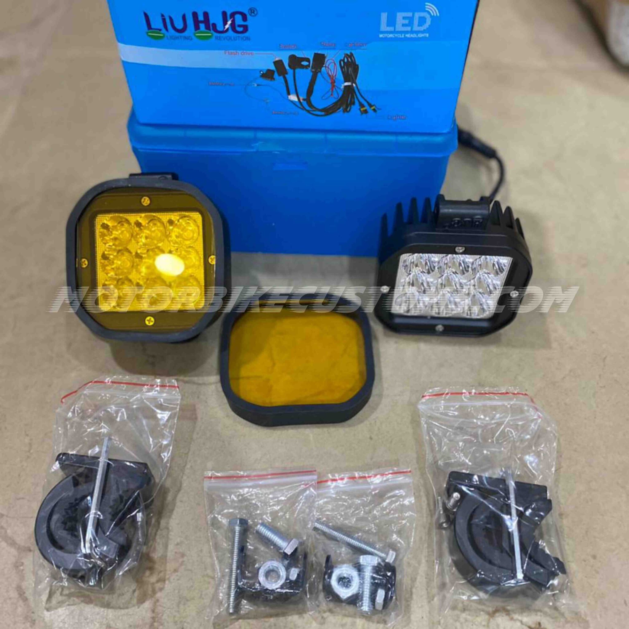 HJG 4 LED CREE LED 60W Fog Lights With Cap (2pc) | MotorbikeCustoms ...