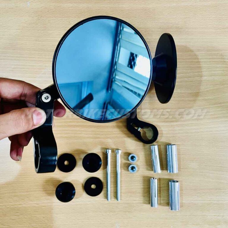 Adjustable Anti Glare Round Bar End Mirrors | MotorbikeCustoms | Check Now!
