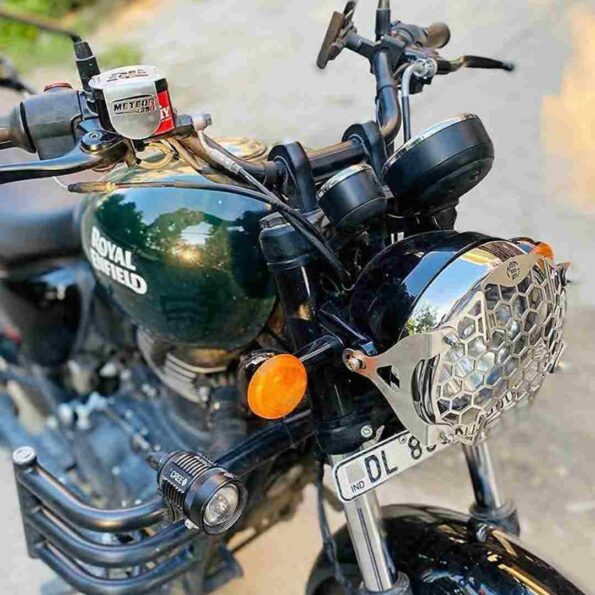 Headlight Grill For Royal Enfield Meteor 350 | MotorbikeCustoms | Check ...
